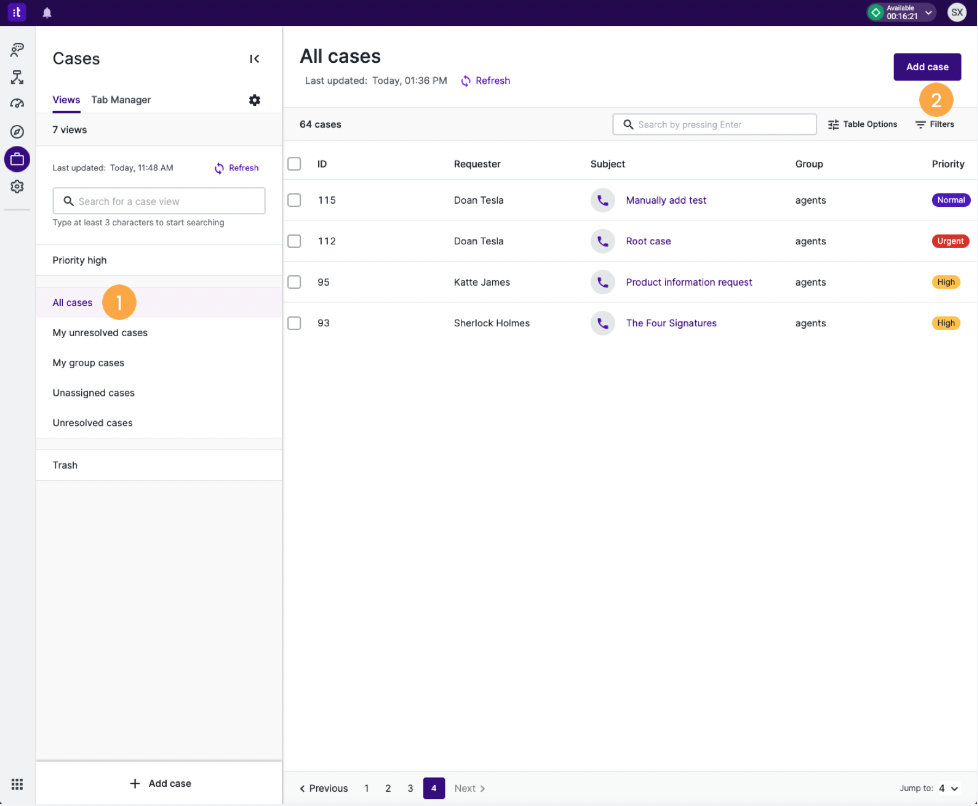 Using and Managing Case Views – Knowledge Base