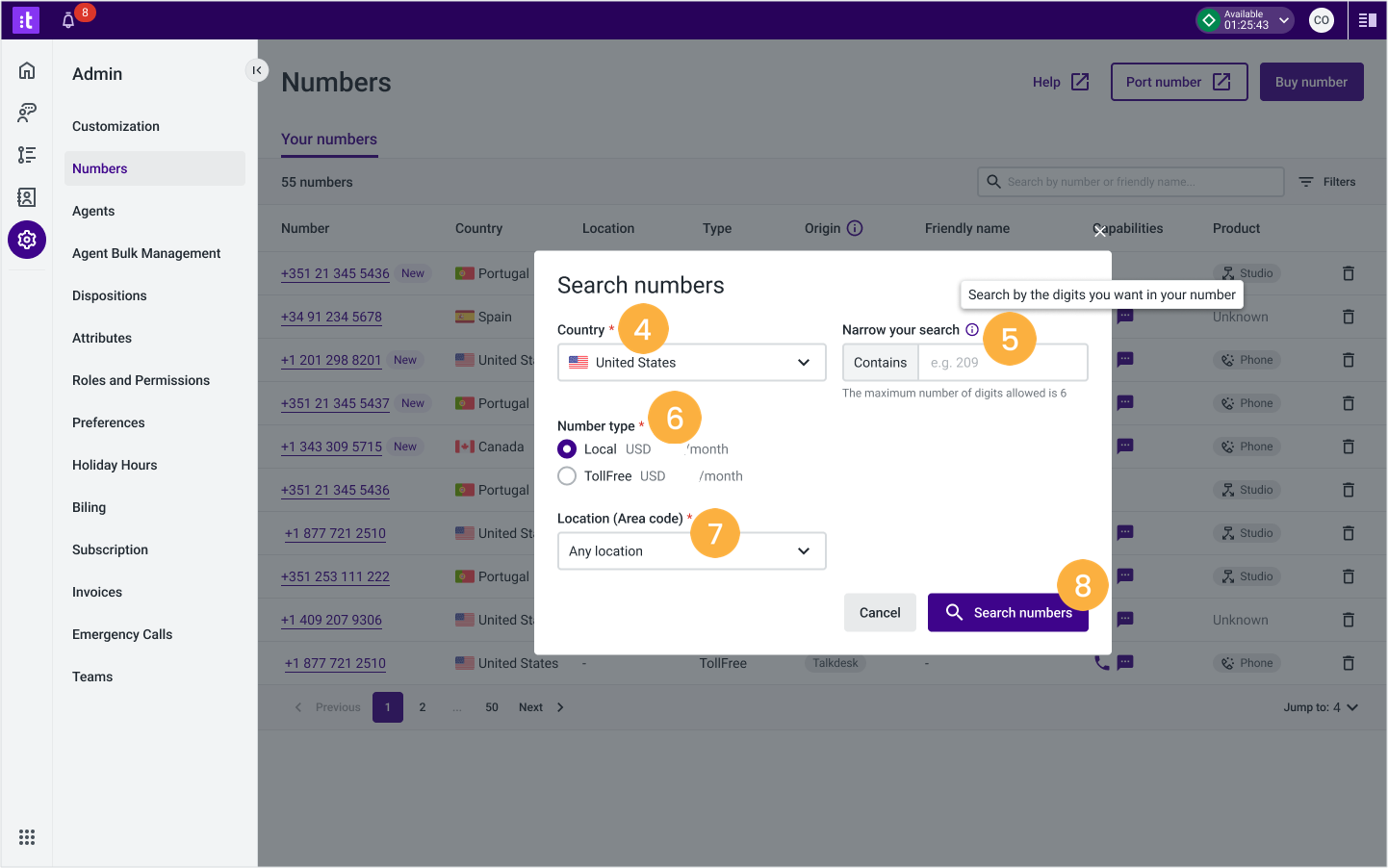[Numbers] Purchasing Phone Numbers – Knowledge Base