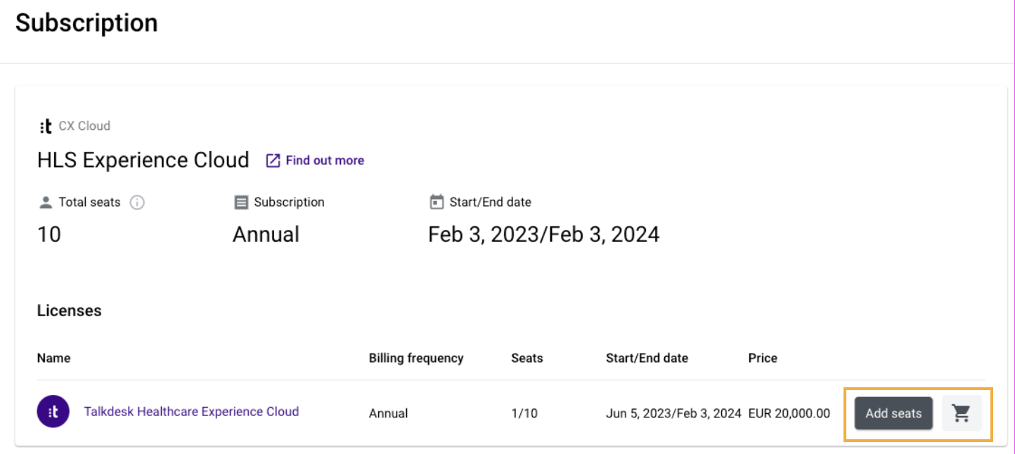 Subscription Tab, Adding Licenses, and Managing Seats – Knowledge Base