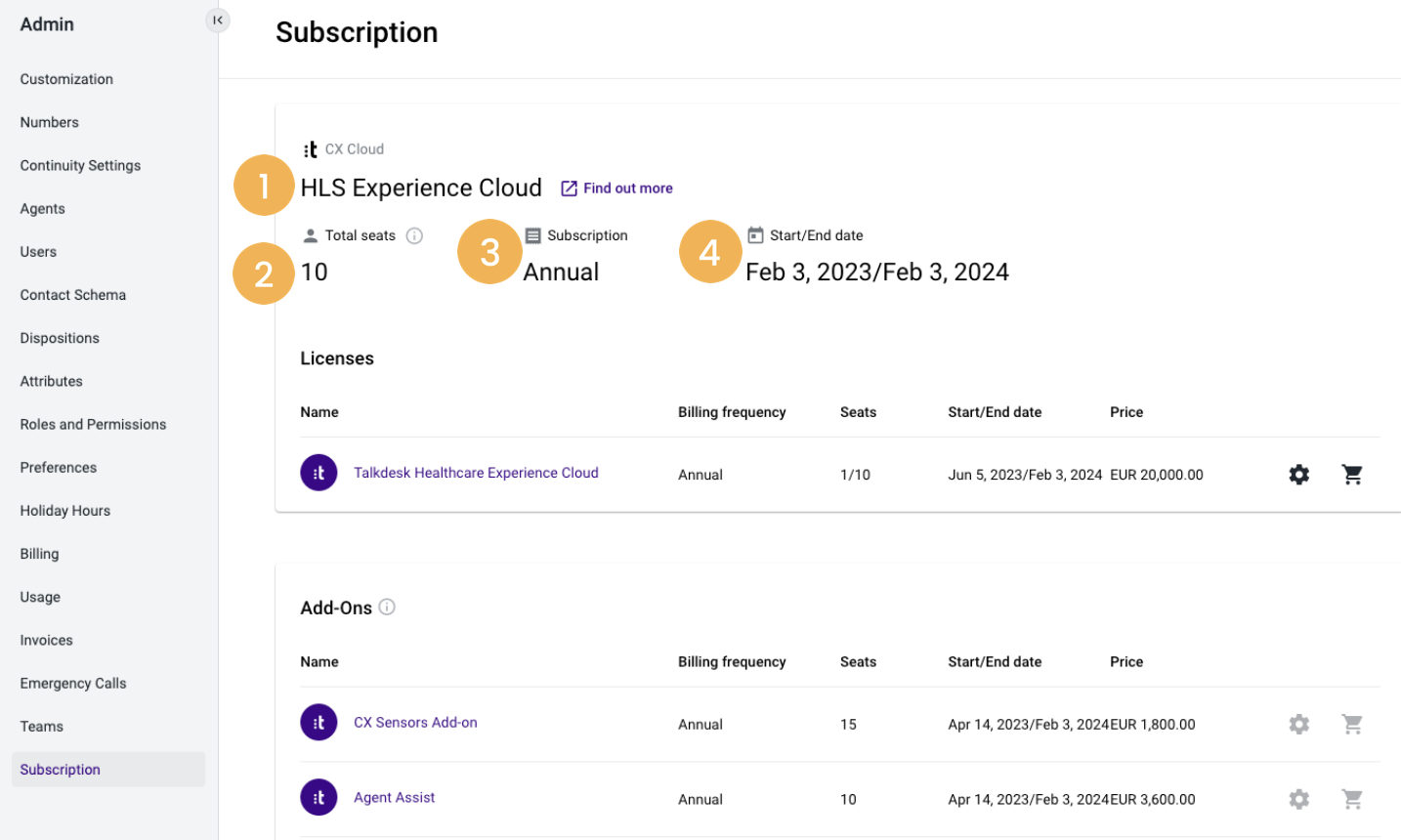 Subscription Tab, Adding Licenses, and Managing Seats – Knowledge Base