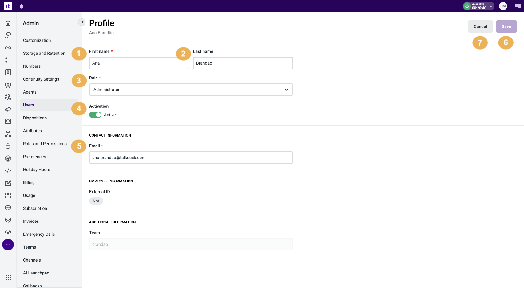 Talkdesk Users – Knowledge Base