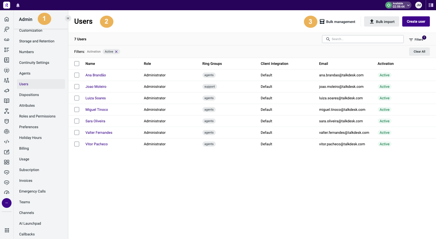 Talkdesk Users – Knowledge Base