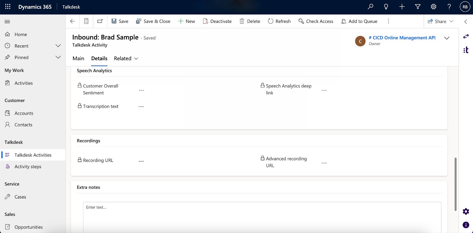 Talkdesk Activities in Dynamics 365 – Knowledge Base
