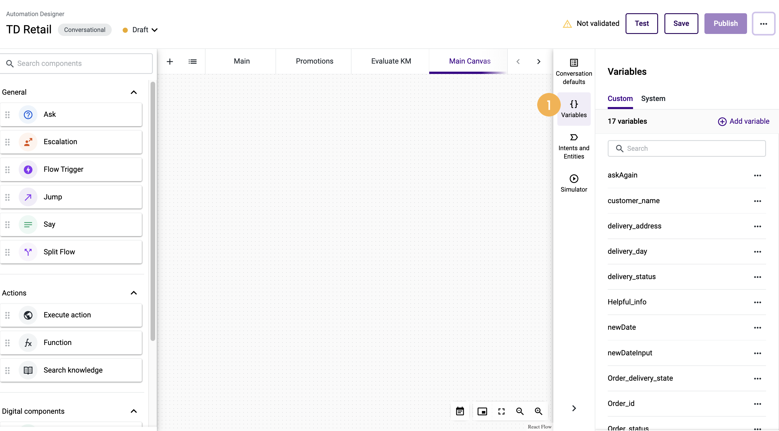 Automation Designer: Variables Personalizadas y del Sistema – Knowledge Base