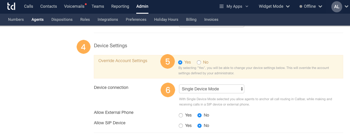Activar la Configuración de Dispositivos Específicos por Agente (Legacy) – Knowledge Base