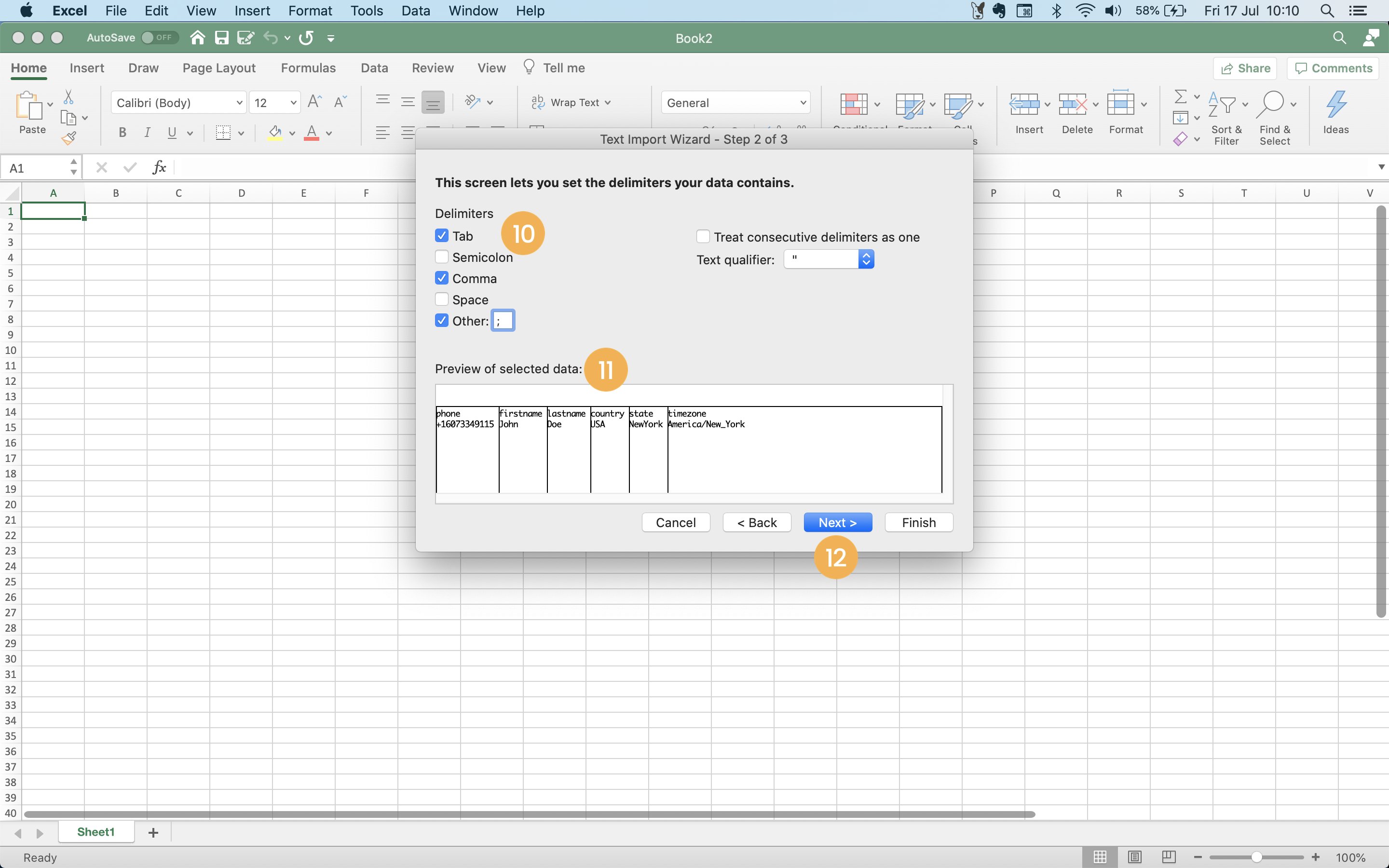 Configuración de CSV en Excel – Knowledge Base