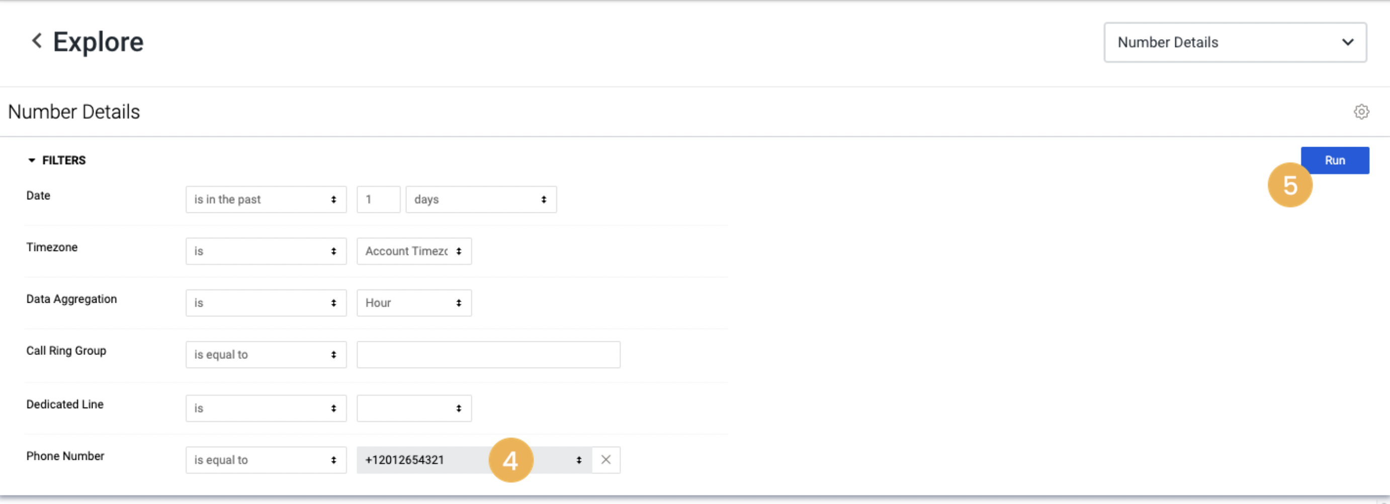 Number Details Dashboard – Knowledge Base