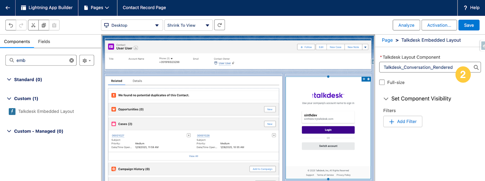 Configuring Talkdesk Workspace Embedded in Salesforce – Knowledge Base