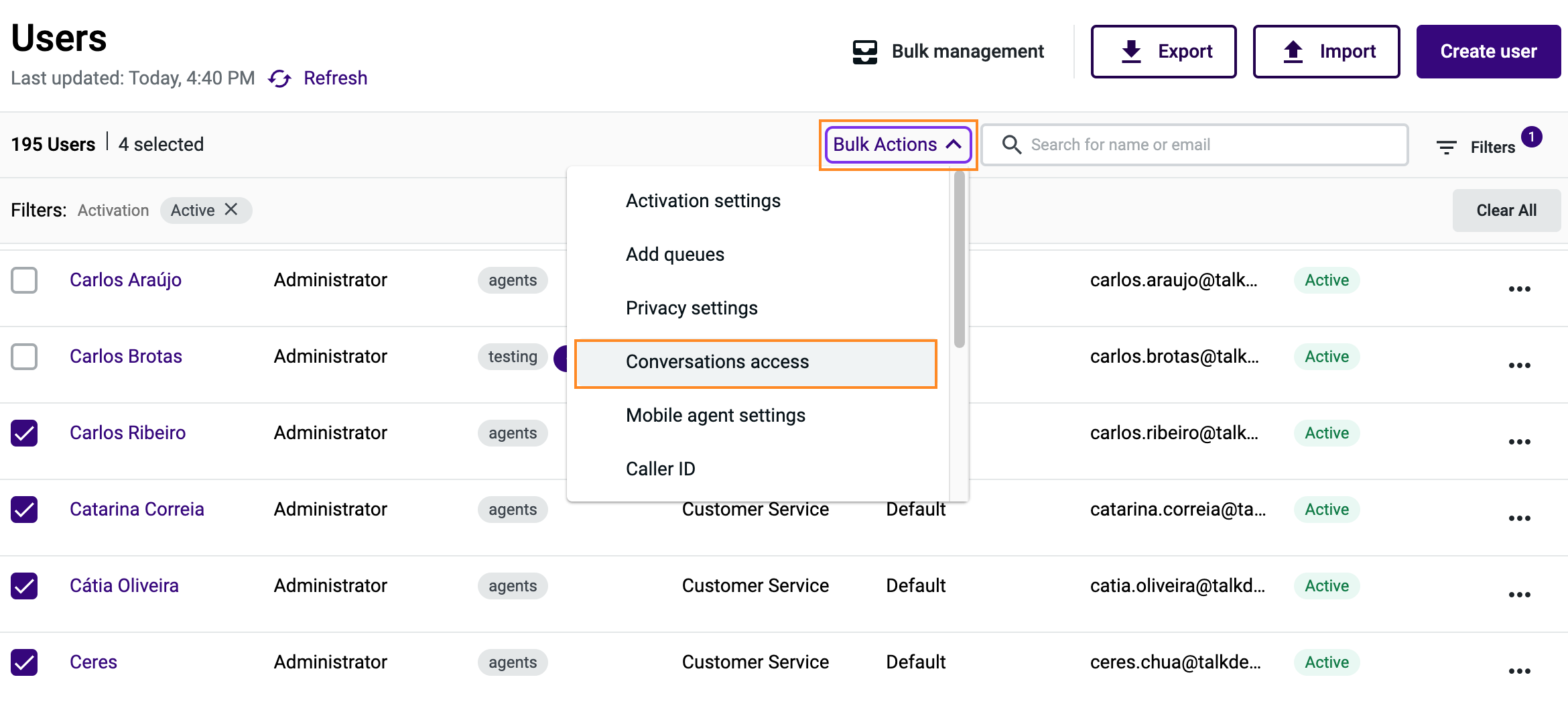 Talkdesk Users – Knowledge Base