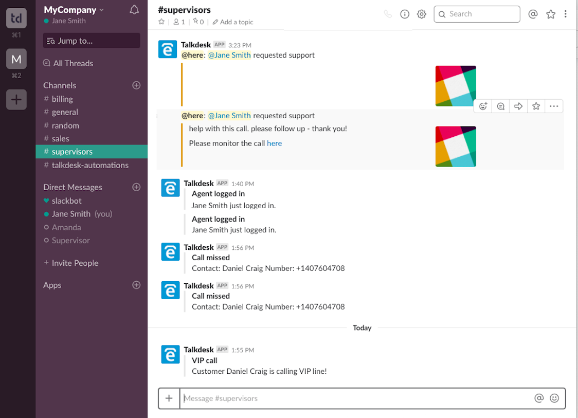 Talkdesk for Slack - Automations Guide – Knowledge Base