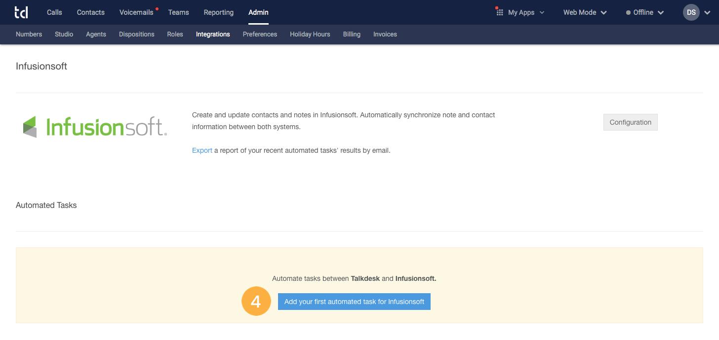 Automating tasks en su Integración con Infusionsoft – Knowledge Base