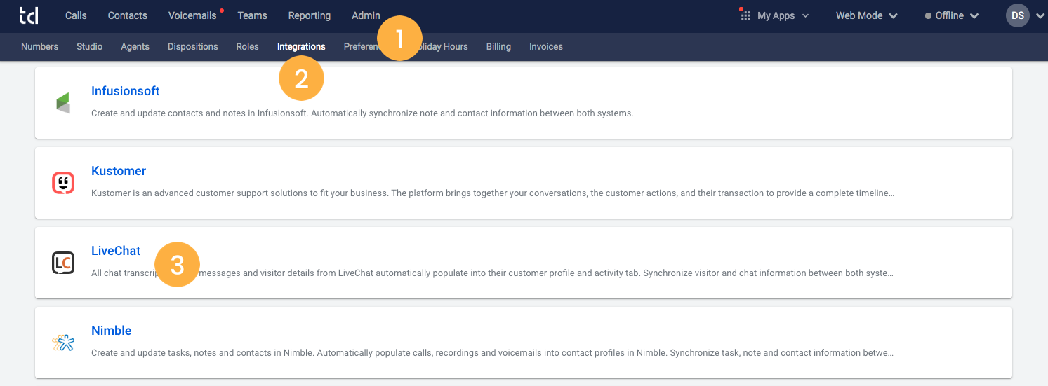 Automating tasks in your LiveChat Integration – Talkdesk Support