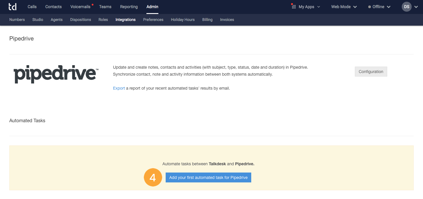 Automating tasks en su Integración con Pipedrive – Knowledge Base