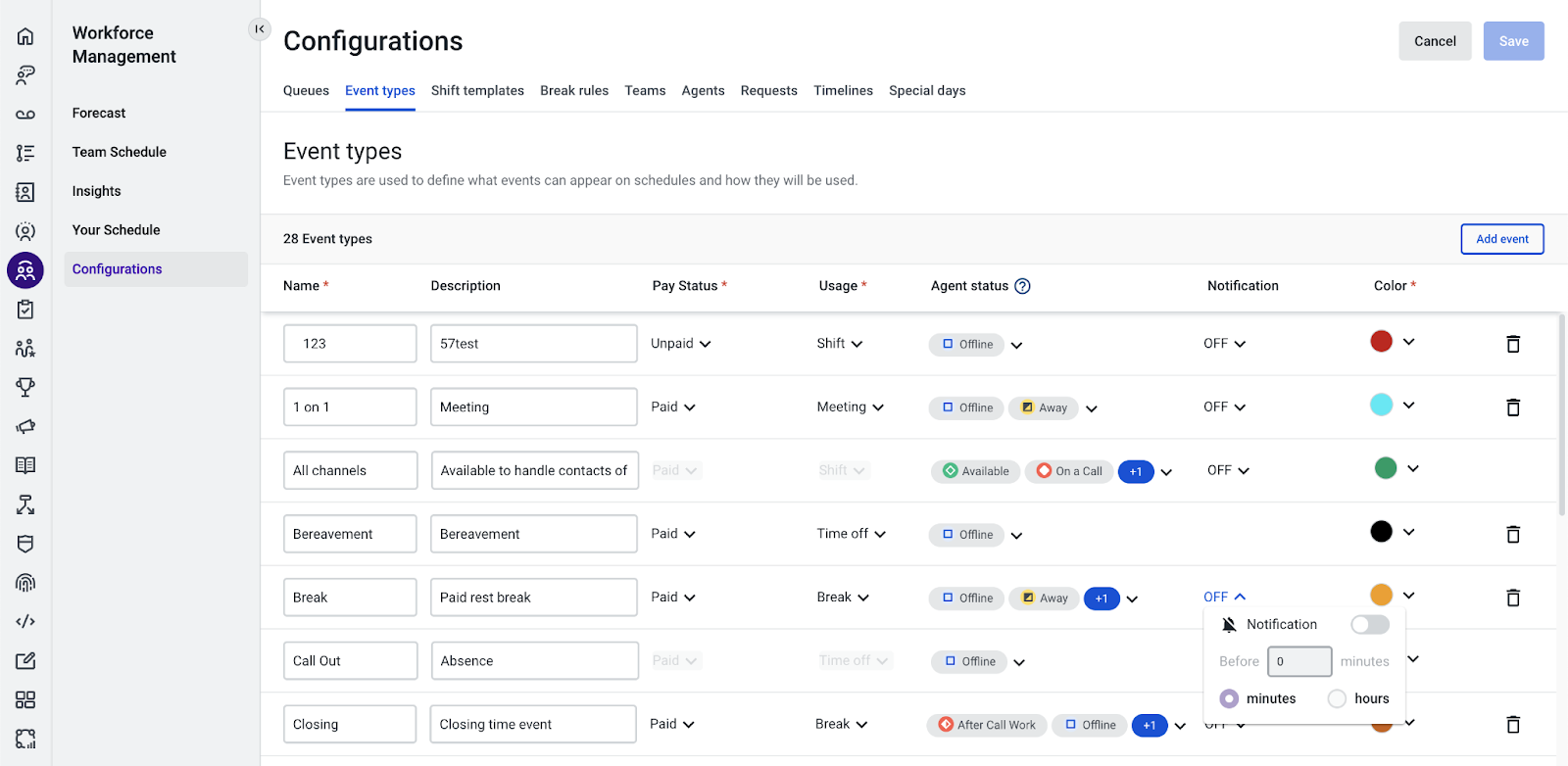 Configuring Workforce Management – Knowledge Base