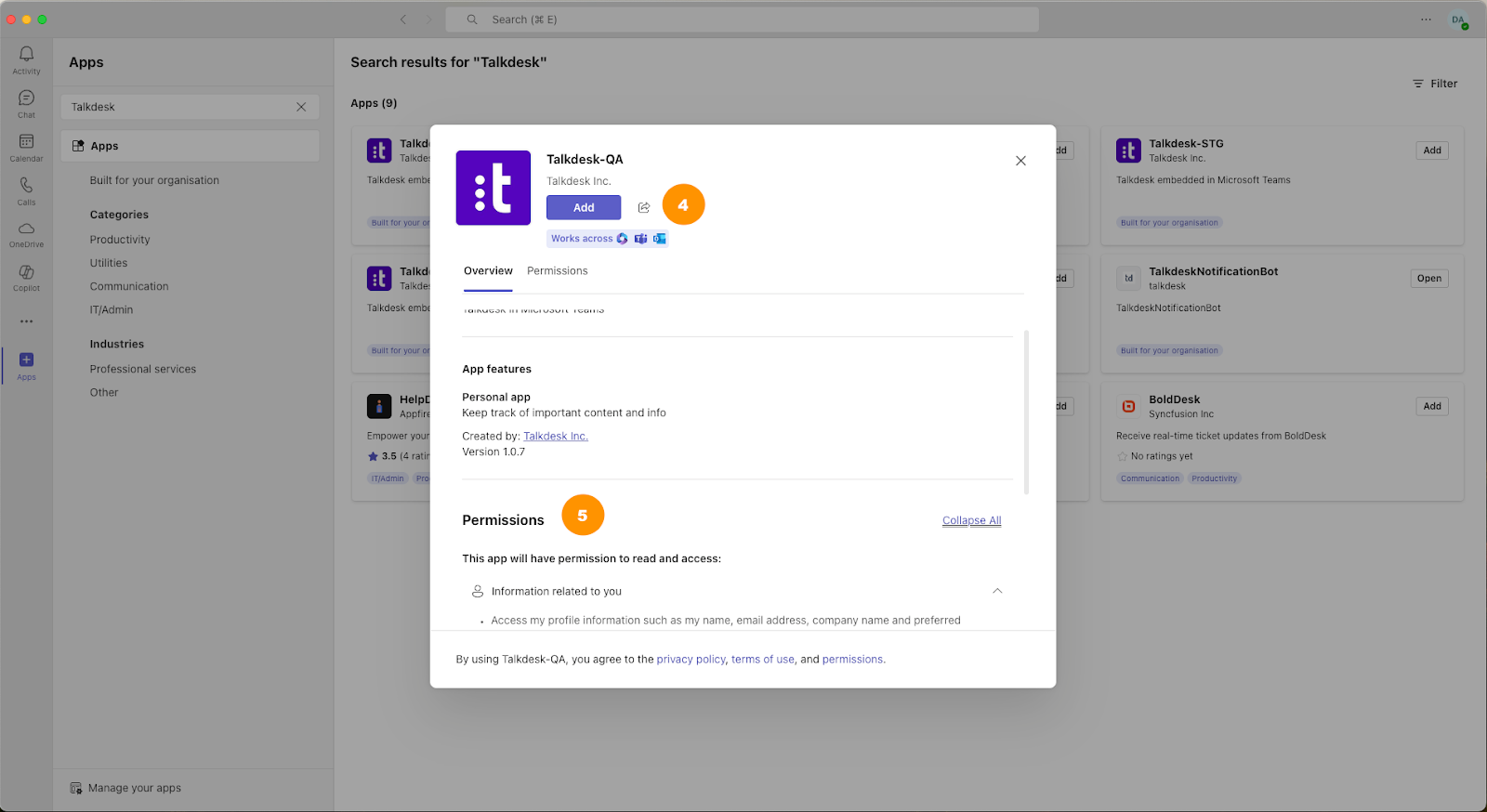 Talkdesk Embedded in Microsoft Teams – Knowledge Base