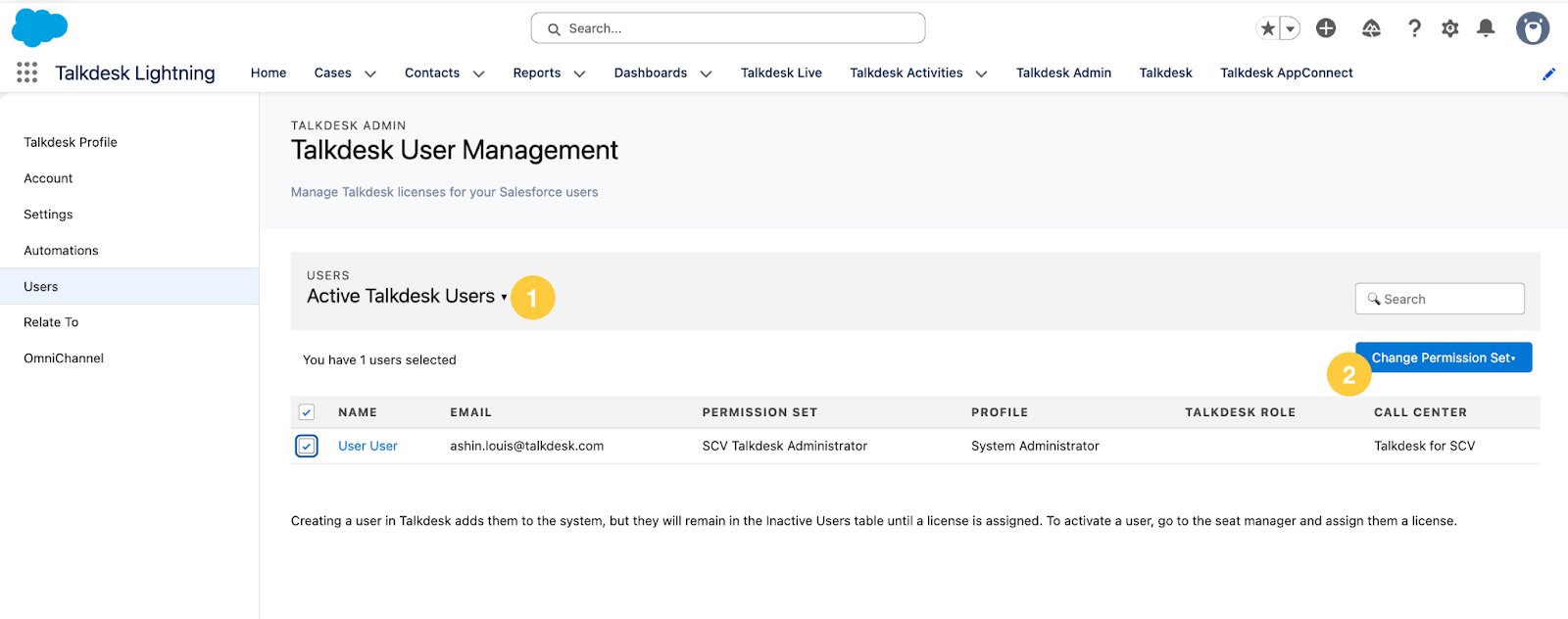 User Management on Talkdesk Admin – Knowledge Base