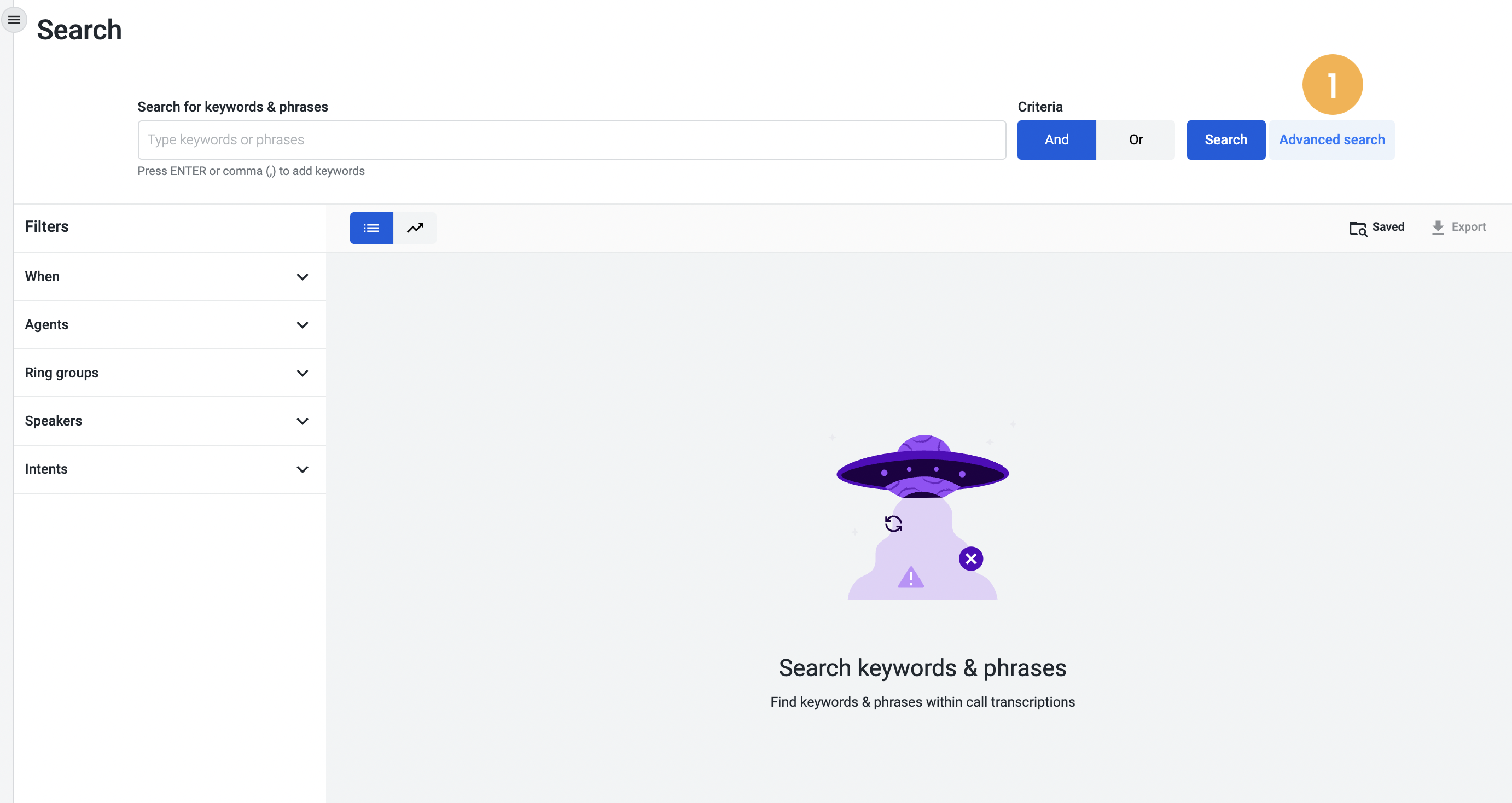 Uso de Advanced Search con Interaction Analytics – Knowledge Base