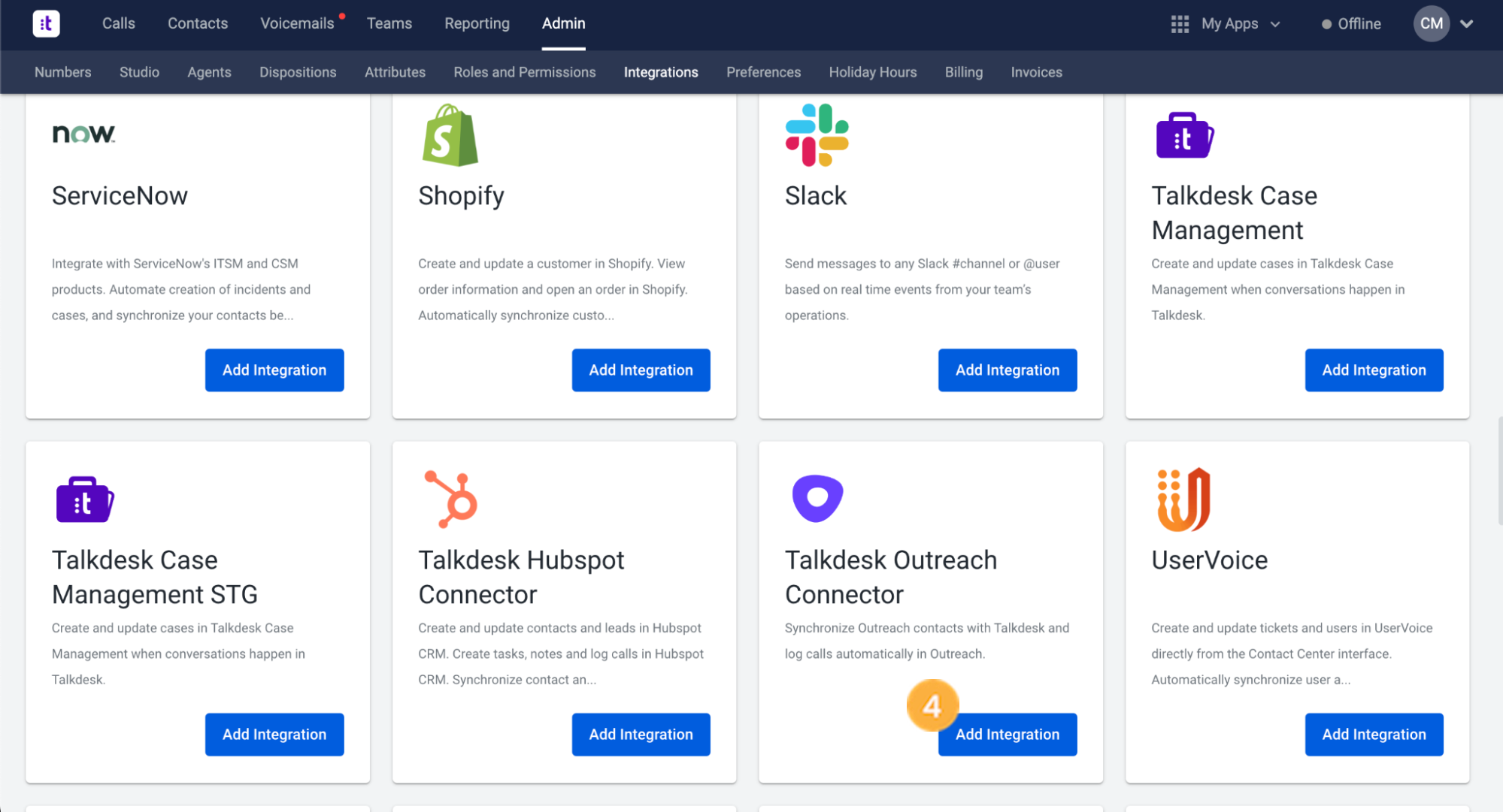Instalación de Talkdesk Outreach Connector – Knowledge Base