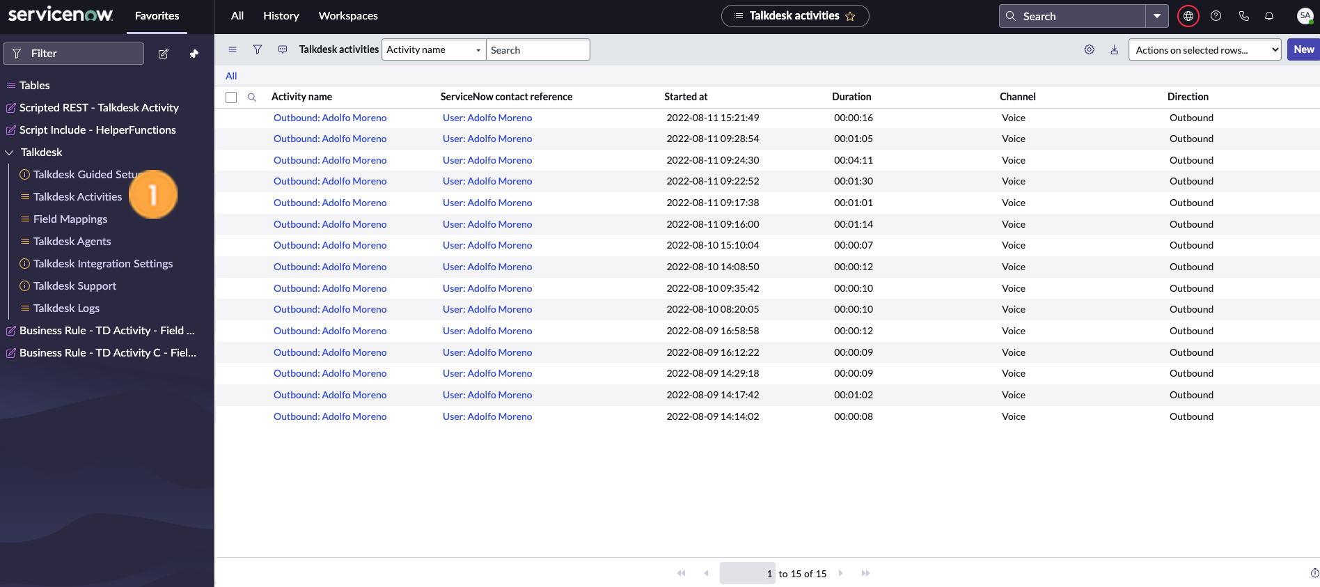 Talkdesk Activities en ServiceNow – Knowledge Base