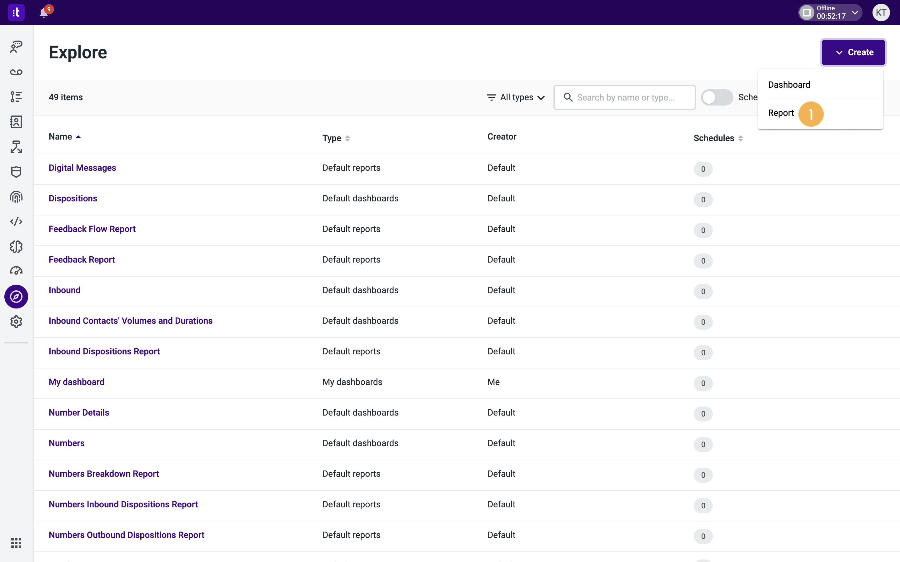 Informes del Explore Custom Create – Knowledge Base